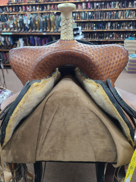 Used 14" Rocking R Barrel Saddle | Pleasant Hills Saddle Shop